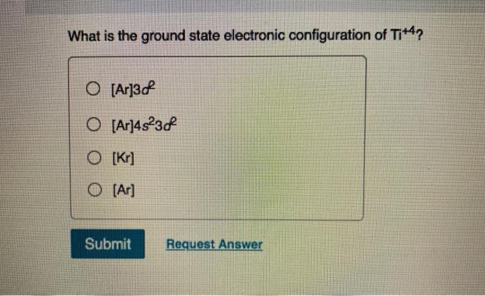Solved What is the ground state electronic configuration of | Chegg.com