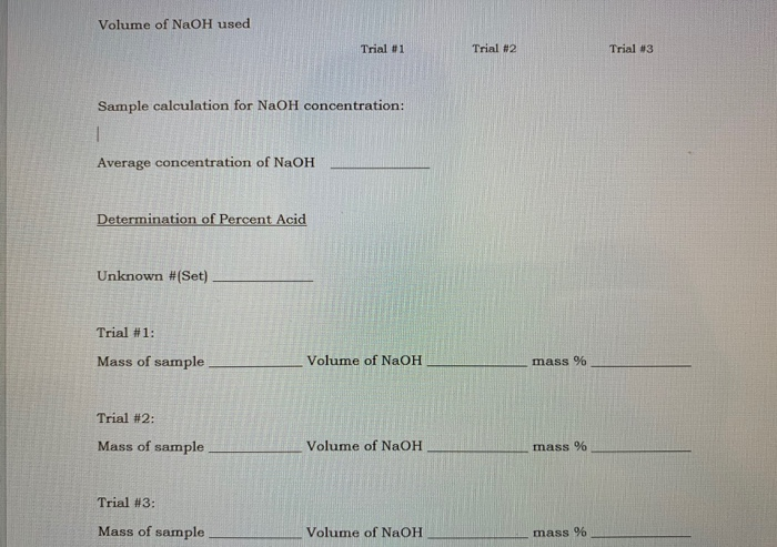 Solved Data: Day 1 (NaOH Standardization) Run 1 Mass of KHP | Chegg.com