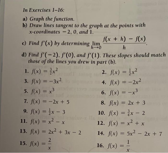 Solved In Exercises 1-16: a) Graph the function. b) Draw | Chegg.com