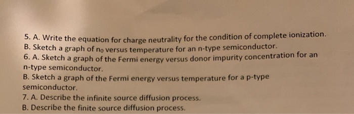 Solved 5. A. Write the equation for charge neutra he | Chegg.com