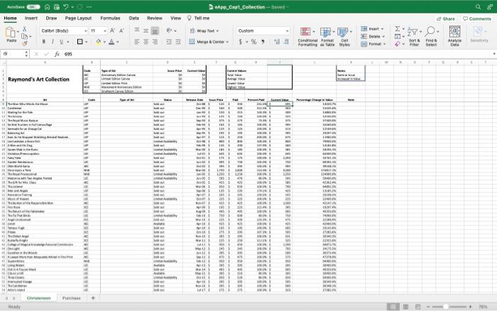 Solved 1. Insert summary functions in the Current Values | Chegg.com