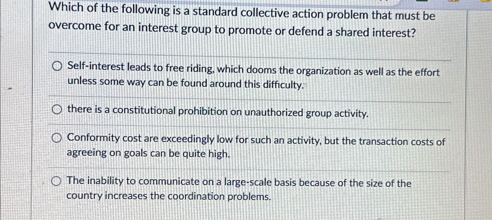 Solved Which of the following is a standard collective | Chegg.com