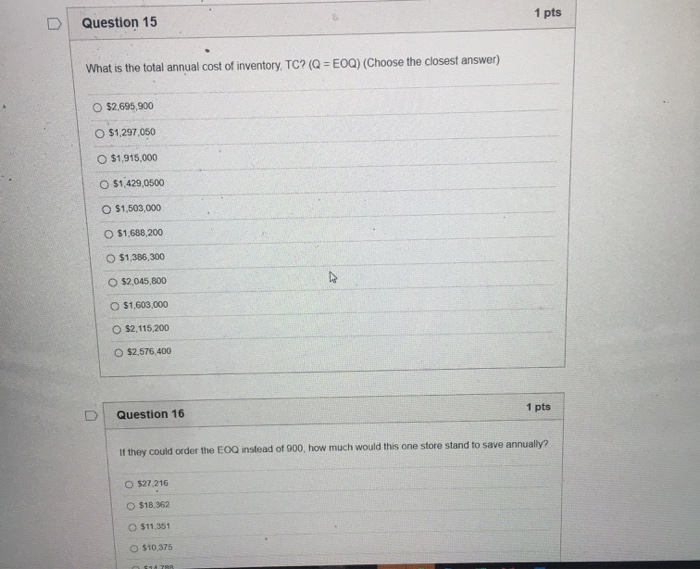 Solved Economic Order Quantity Exercise (30 Points) SCM 300 | Chegg.com