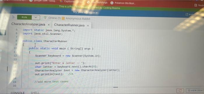 Solved Computer Science CHARACTER ANALYZER Lab Goal This lab | Chegg.com