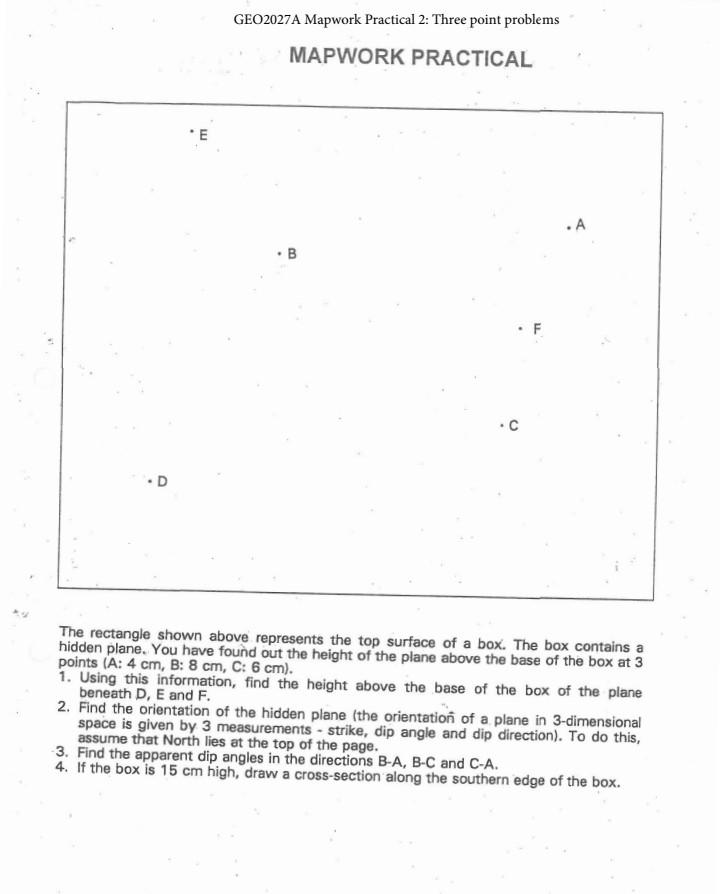 GEO2027A Mapwork Practical 2: Three point problems | Chegg.com