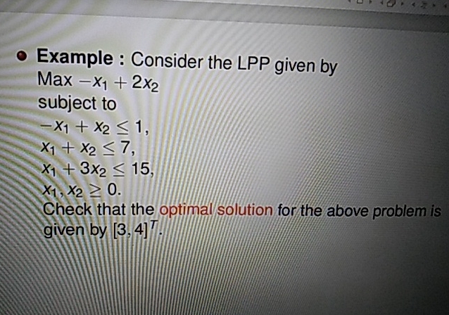 Example : Consider the LPP given by ﻿Max -x1+2x2 | Chegg.com