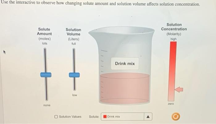 Solved Use the interactive to observe how changing solute | Chegg.com