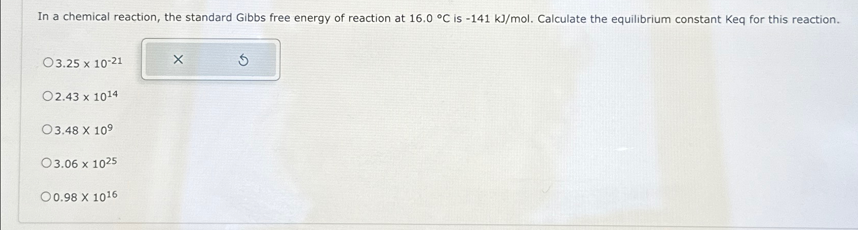 Solved In a chemical reaction, the standard Gibbs free | Chegg.com