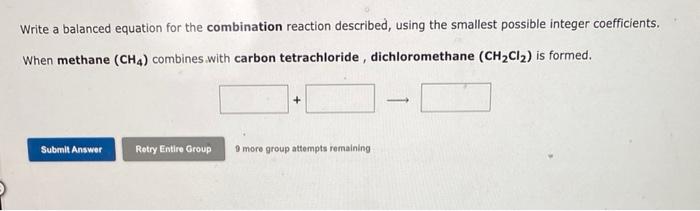 Solved Write a balanced equation for the combination | Chegg.com