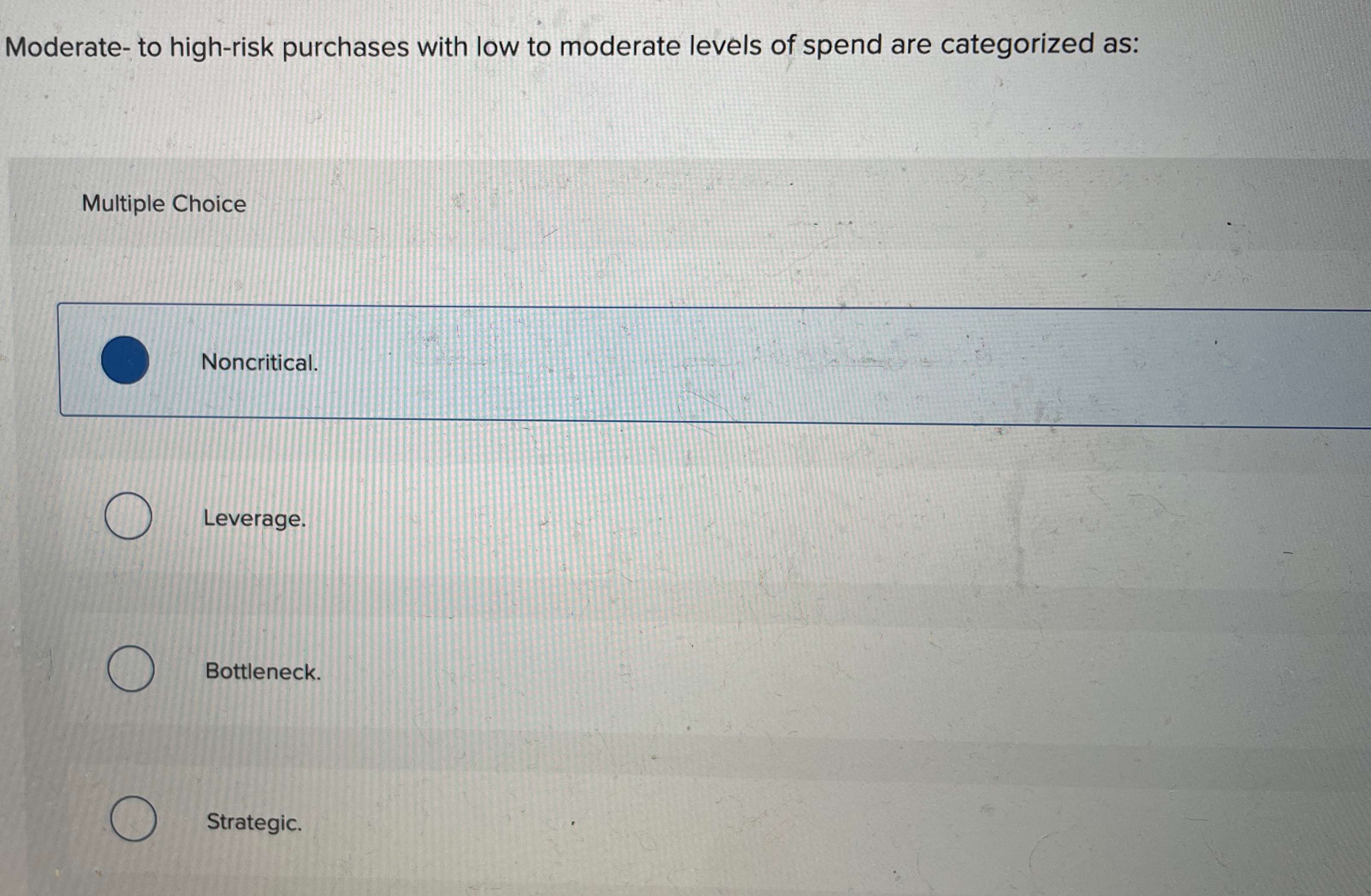 Solved Moderate- ﻿to high-risk purchases with low to | Chegg.com