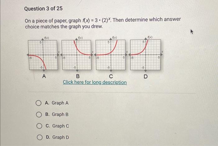 Solved On a piece of paper, graph f(x)=3⋅(2)x. Then | Chegg.com
