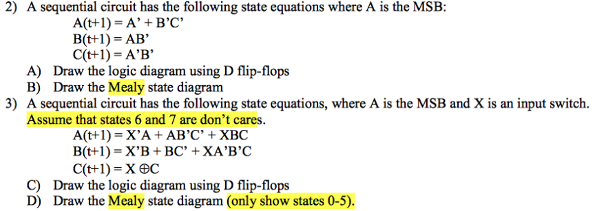 A sequential circuit has the following state | Chegg.com