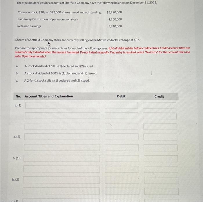 Solved Shares of Sheffield Company stock are currently | Chegg.com