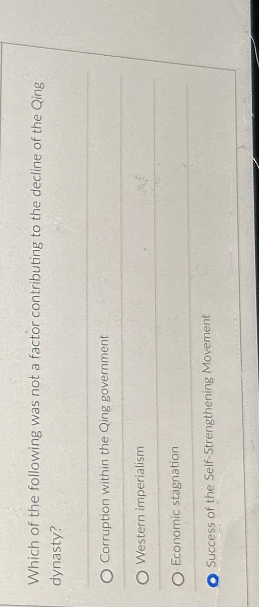 Solved Which of the following was not a factor contributing | Chegg.com