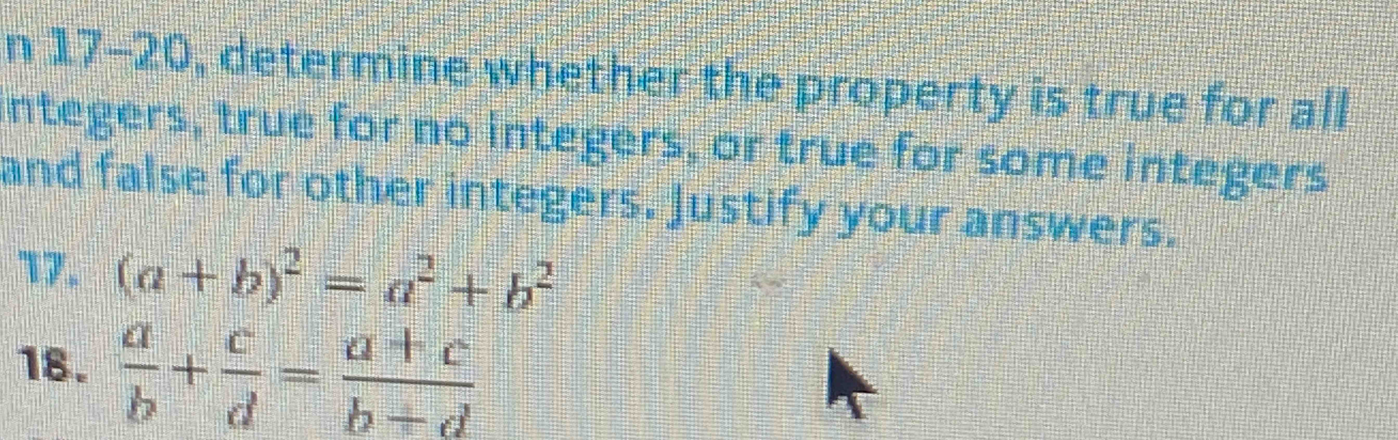 Solved n 17-20, ﻿determine whether the property is true for | Chegg.com