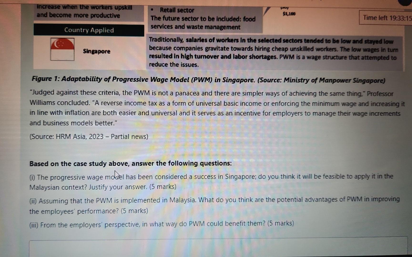 Solved A progressive wage model (PWM) has been a point of | Chegg.com