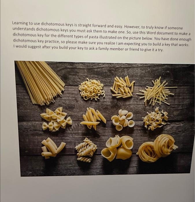 Solved Learning to use dichotomous keys is straight forward | Chegg.com