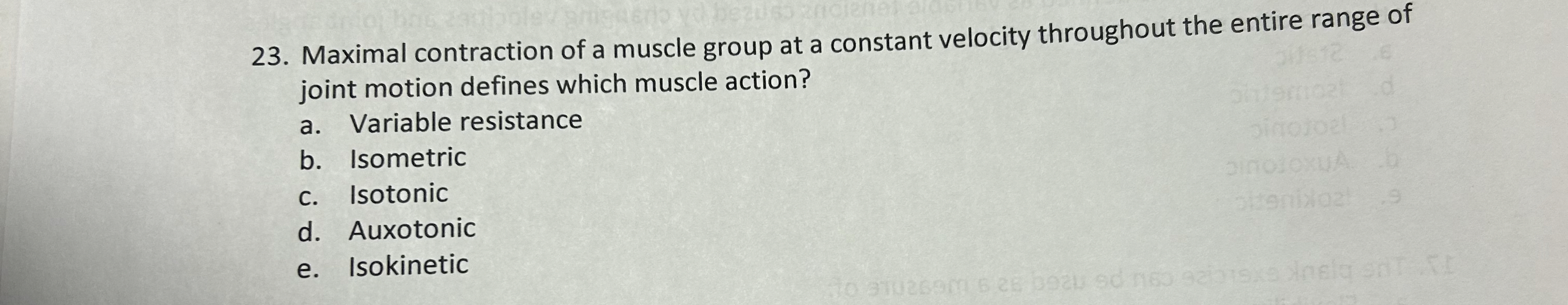 Solved Maximal contraction of a muscle group at a constant | Chegg.com
