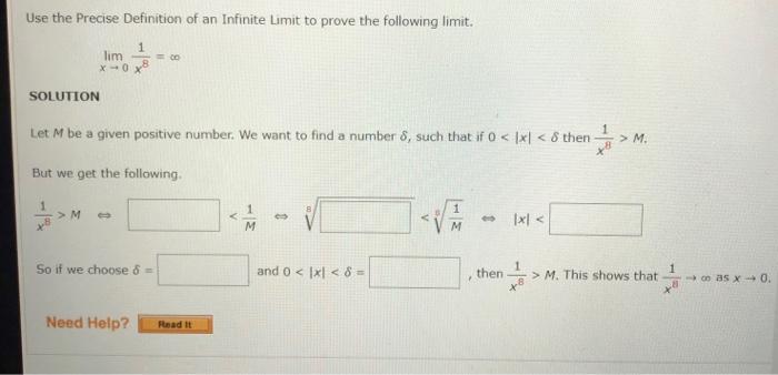 Solved Use the Precise Definition of an Infinite Limit to | Chegg.com