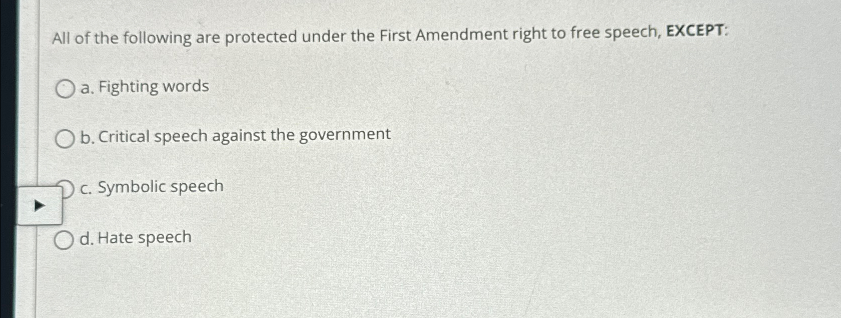 Solved All of the following are protected under the First | Chegg.com