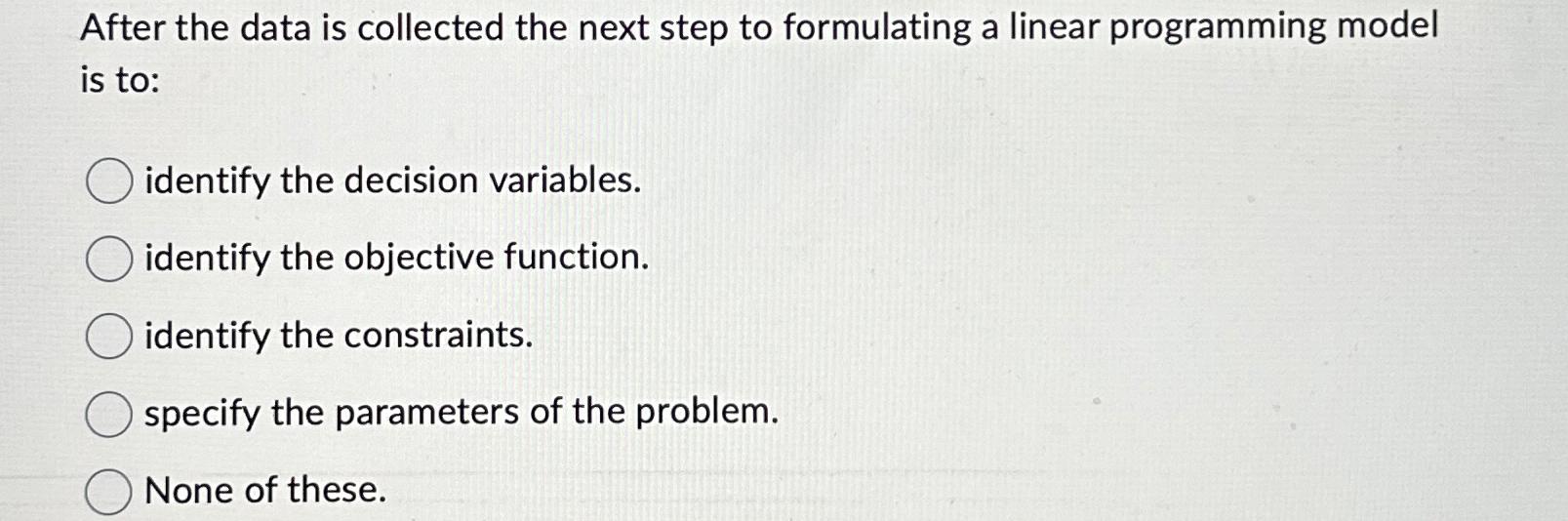 Solved After the data is collected the next step to | Chegg.com