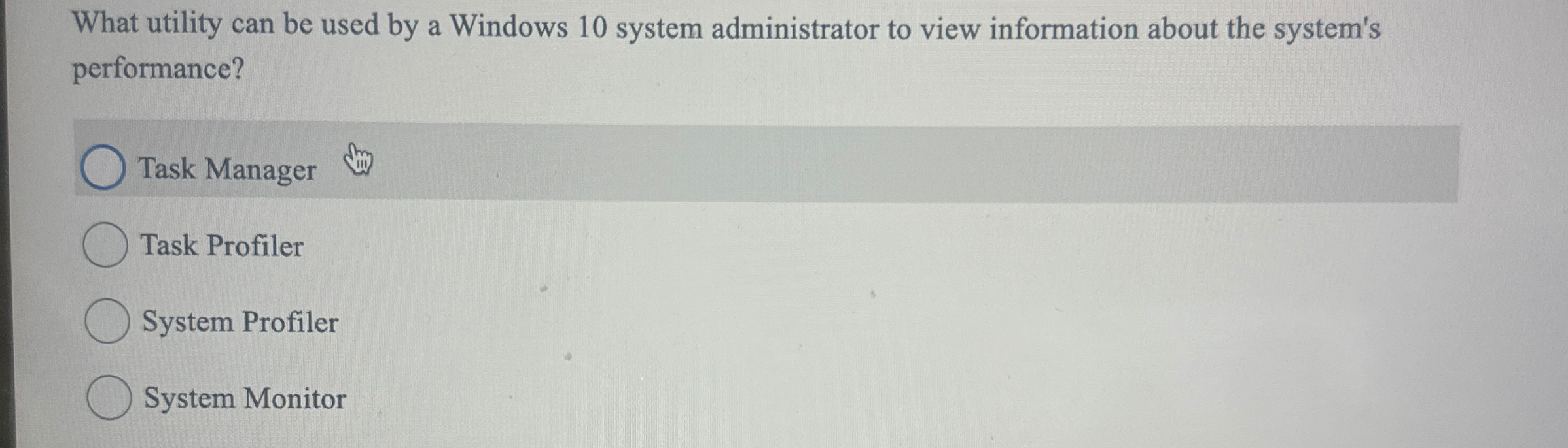 Solved What utility can be used by a Windows 10 ﻿system | Chegg.com