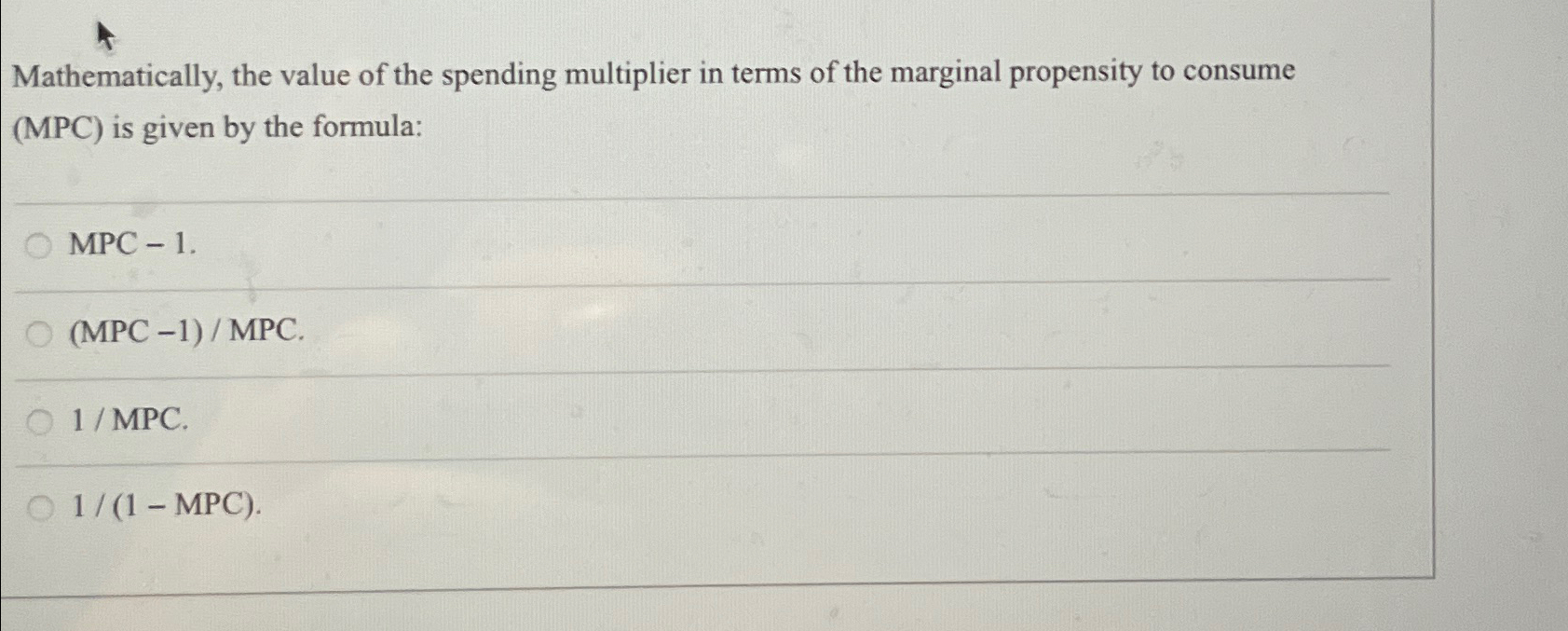 Solved Mathematically, the value of the spending multiplier | Chegg.com