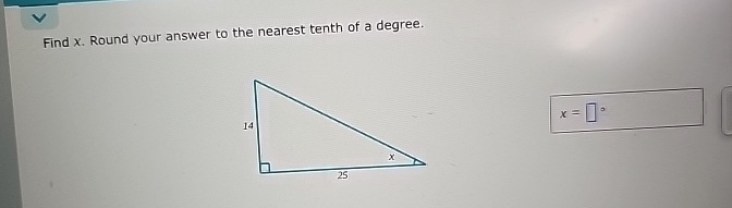 Solved Find x. ﻿Round your answer to the nearest tenth of a | Chegg.com