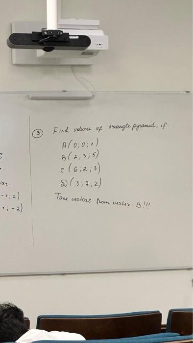Solved (3) Find volume of trangle pyanid, if: | Chegg.com