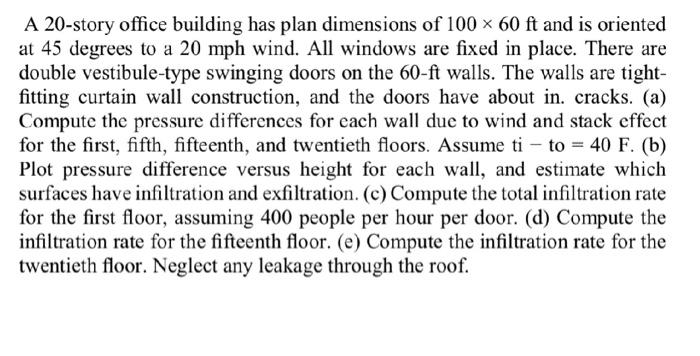 Solved A 20 -story office building has plan dimensions of | Chegg.com