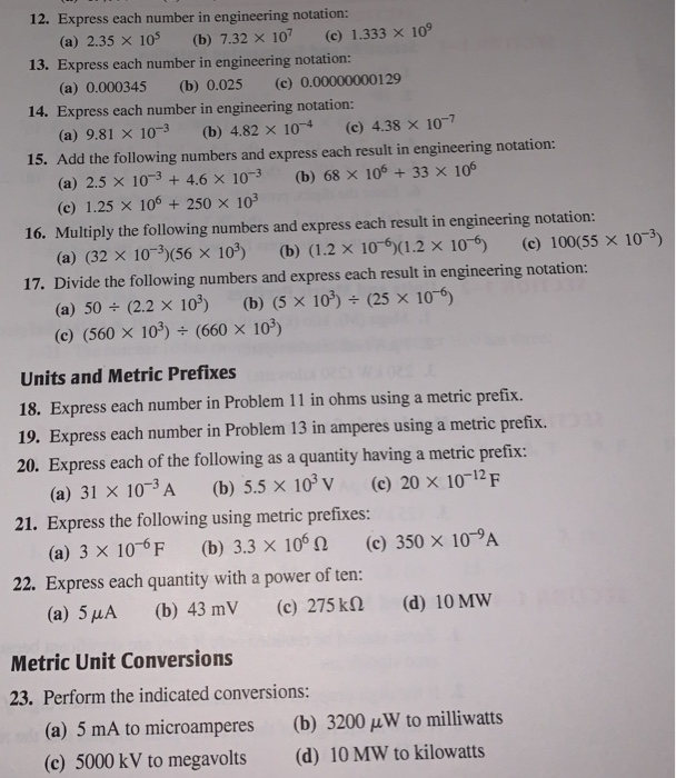 Solved 12. Express cach number in engineering notation: (a) | Chegg.com