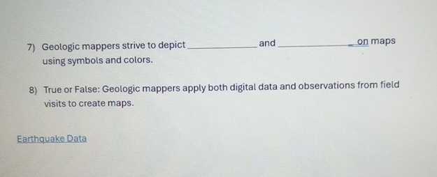Solved Geologic mappers strive to depict ﻿and 2n maps | Chegg.com