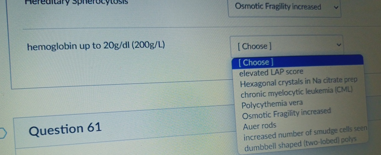 Solved Osmotic Fragility increasedhemoglobin up to | Chegg.com
