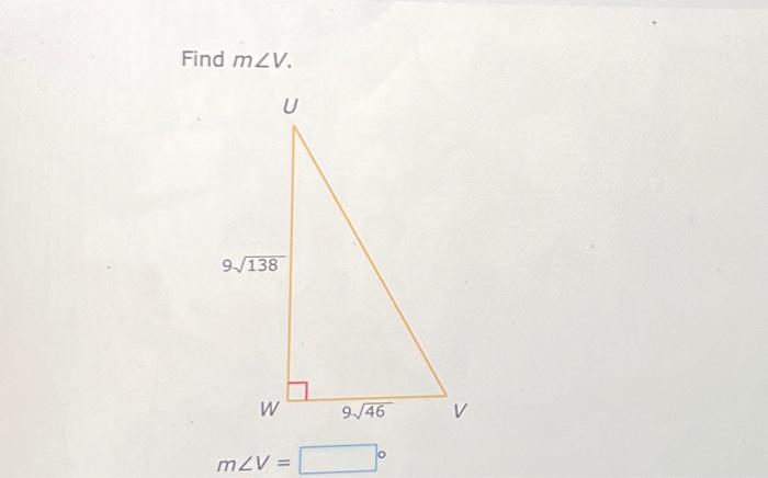 Solved Find m∠V. | Chegg.com