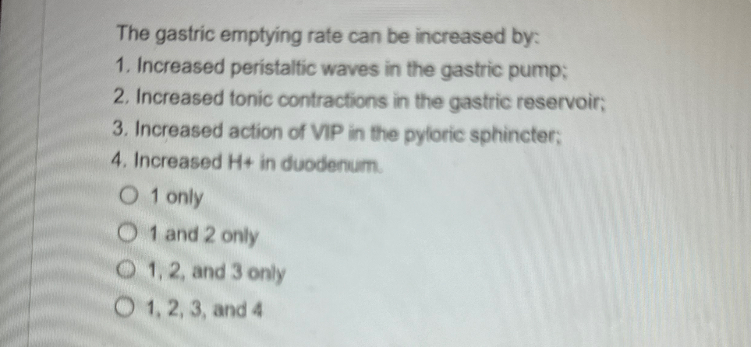 Solved The gastric emptying rate can be increased | Chegg.com
