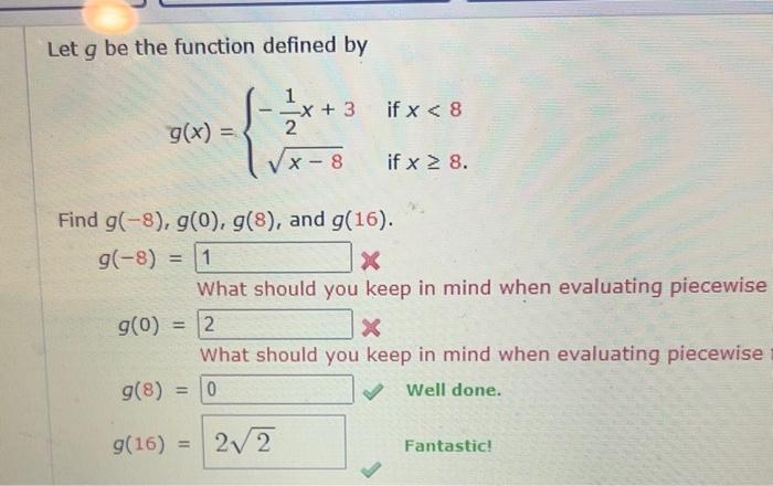 Solved Let g be the function defined by g(x)={−21x+3x−8 if | Chegg.com