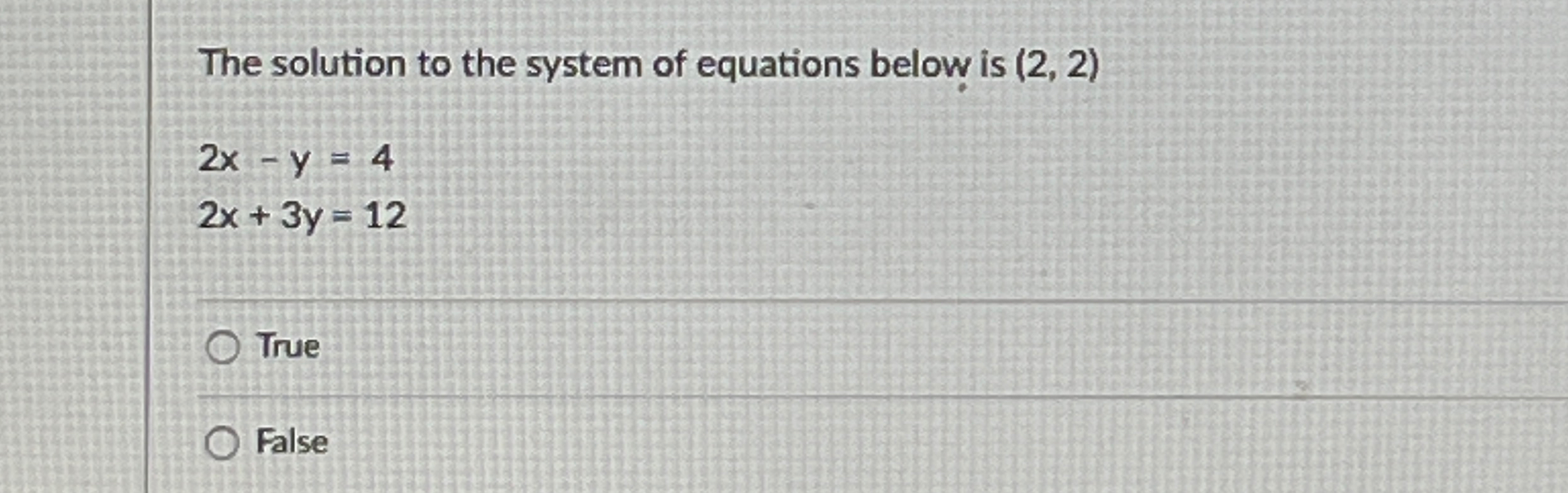 Solved The solution to the system of equations below is | Chegg.com