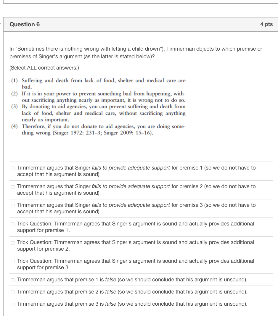 Solved Question 6In "Sometimes there is nothing wrong with | Chegg.com