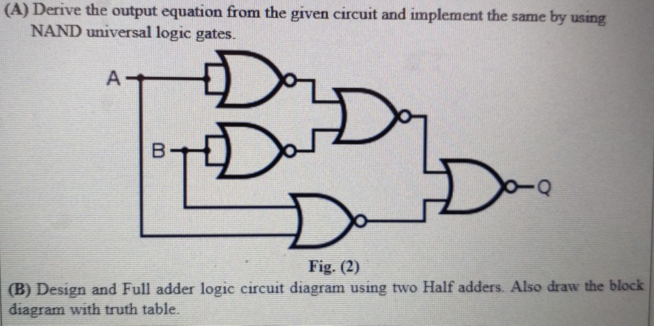Solved (A) Derive the output equation from the given circuit | Chegg.com