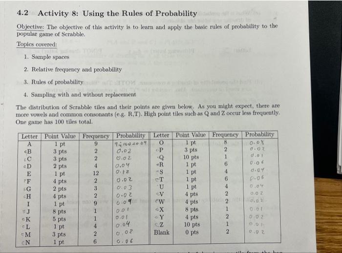 Solved 4.2 Activity 8: Using the Rules of Probability | Chegg.com