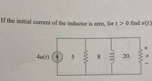 Solved If the initial current of the inductor is zero, for | Chegg.com