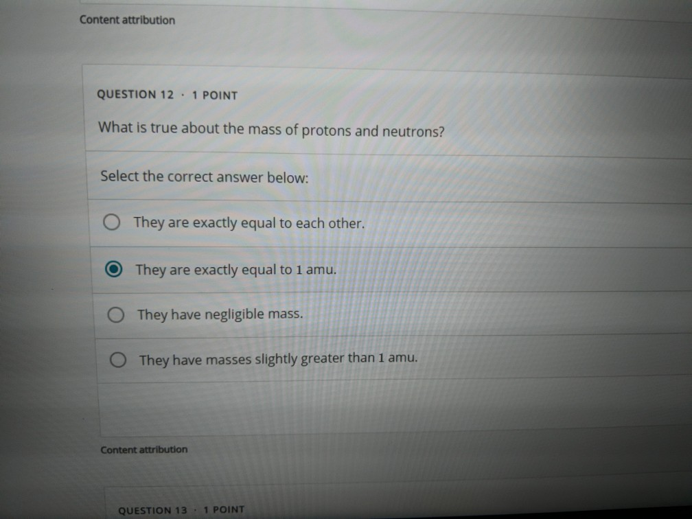Solved Content attribution QUESTION 12 · 1 POINT What is | Chegg.com