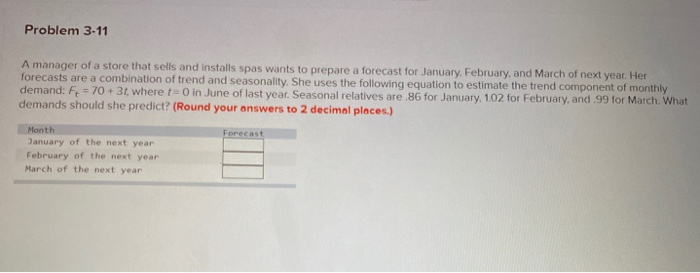 Solved Problem 3-11 A manager of a store that sells and | Chegg.com
