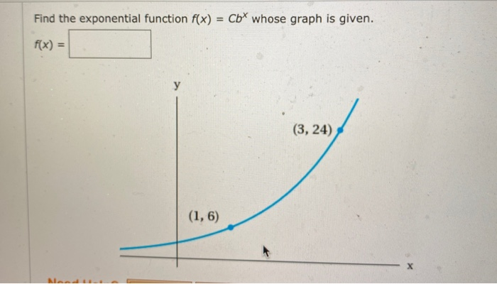 Solved Find The Exponential Function F X Cbx Whose Graph
