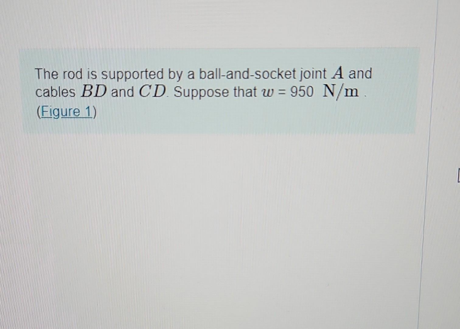 Solved The rod is supported by a ball-and-socket joint A and | Chegg.com