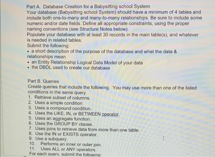 Solved CIT 21400 FINAL PROJECT Total Points: 150 Design and | Chegg.com