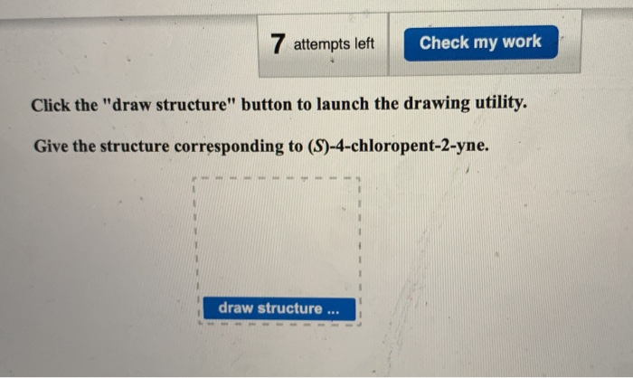 Solved 7 attempts left Check my work Click the "draw | Chegg.com