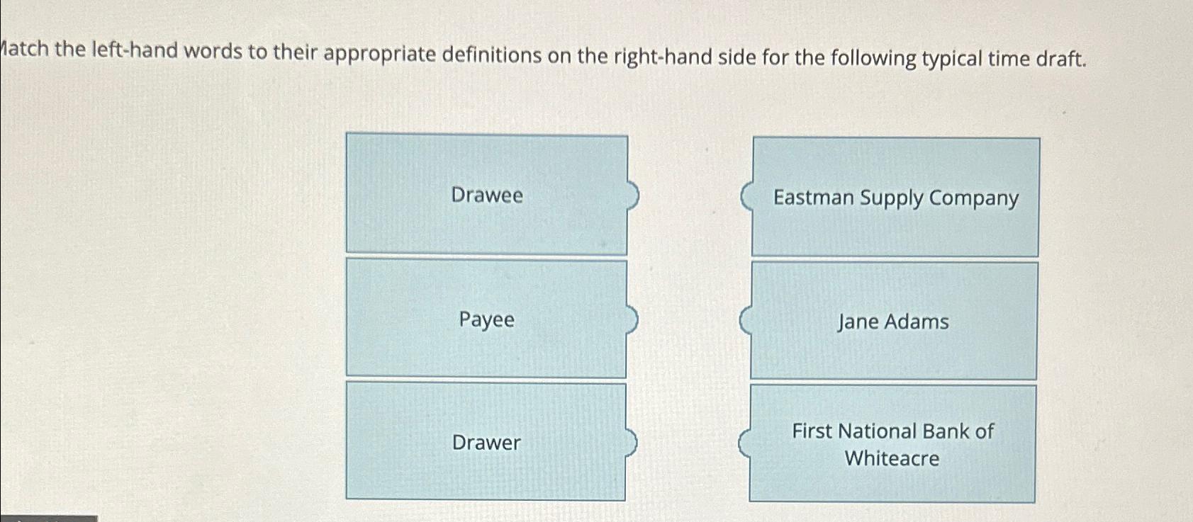 Solved latch the left-hand words to their appropriate | Chegg.com