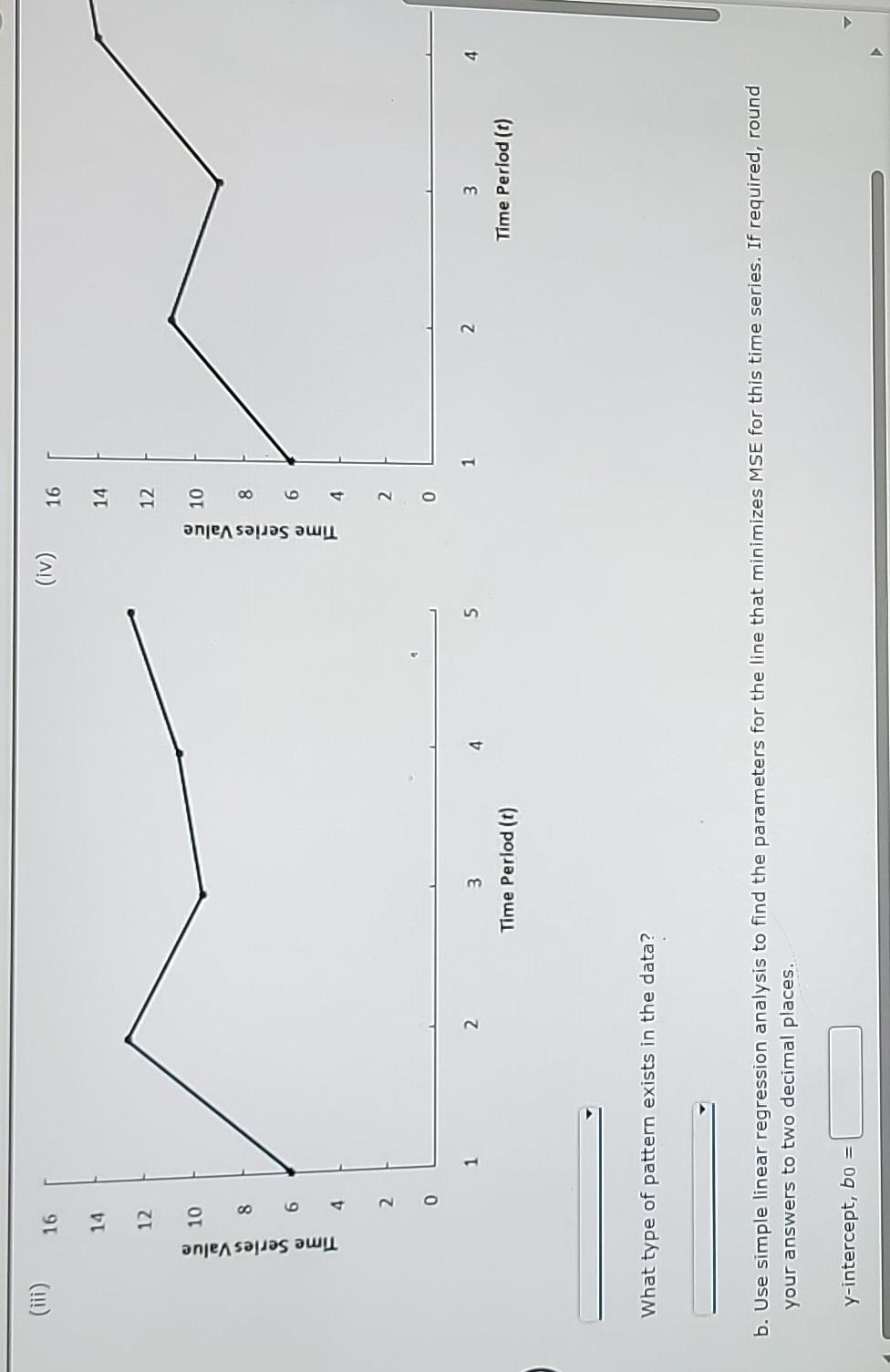 (iii) (iv) What type of pattern exists in the data? | Chegg.com