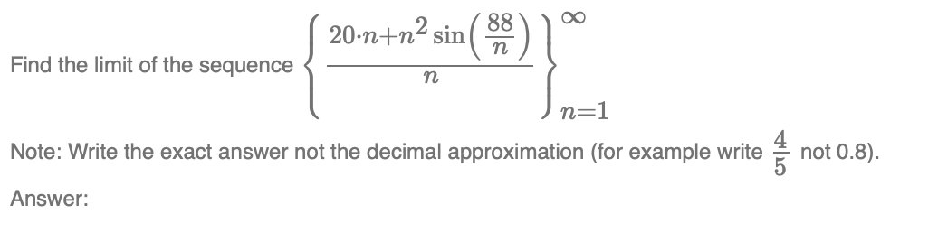 Solved Find the limit of the sequence | Chegg.com